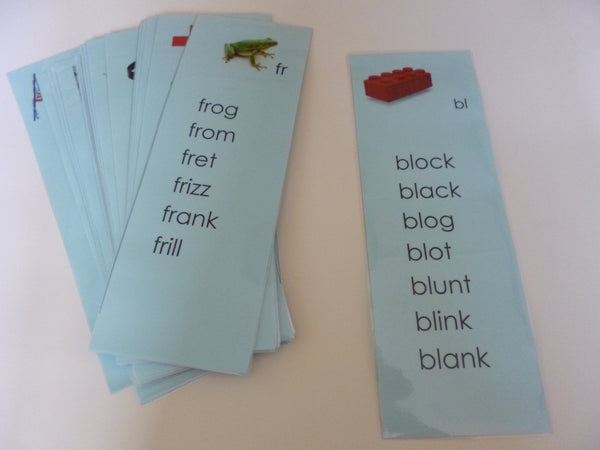 Montessori Blue Scheme - Phonics - Blends Word list with pictures ...