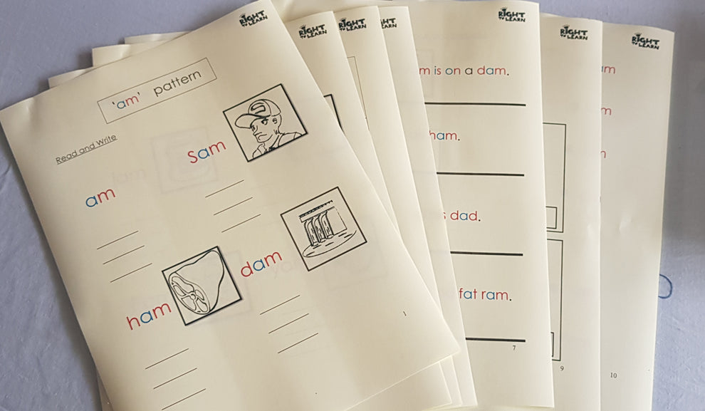 Montessori Pink Scheme - Phonics - word family - Patterns Worksheet ...