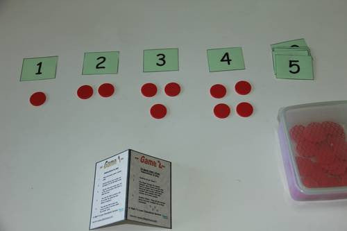 Cards and Red Plastic Counters - RightToLearn.com.sg