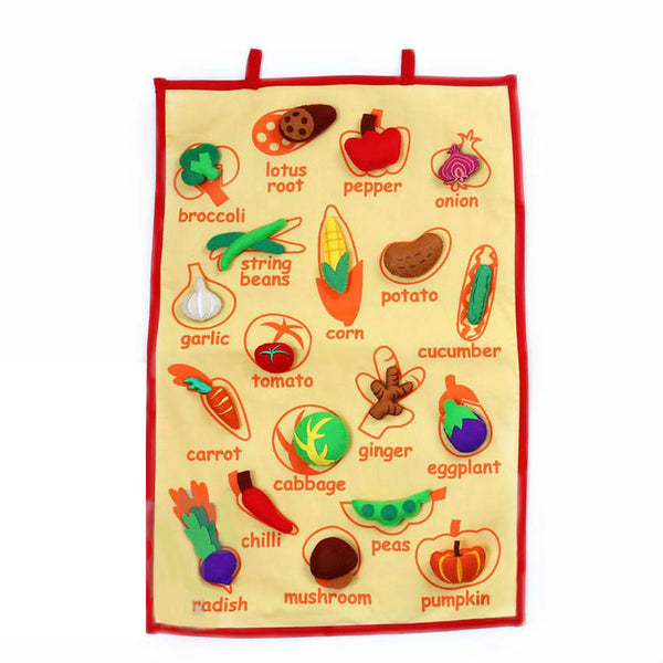 Felt Handmade Vegetables Wall Chart / Hanging Learning vocabulary name ...