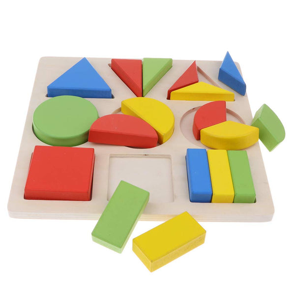 Wooden Basic Shapes/ Halves / One-third Fraction Board - RightToLearn ...
