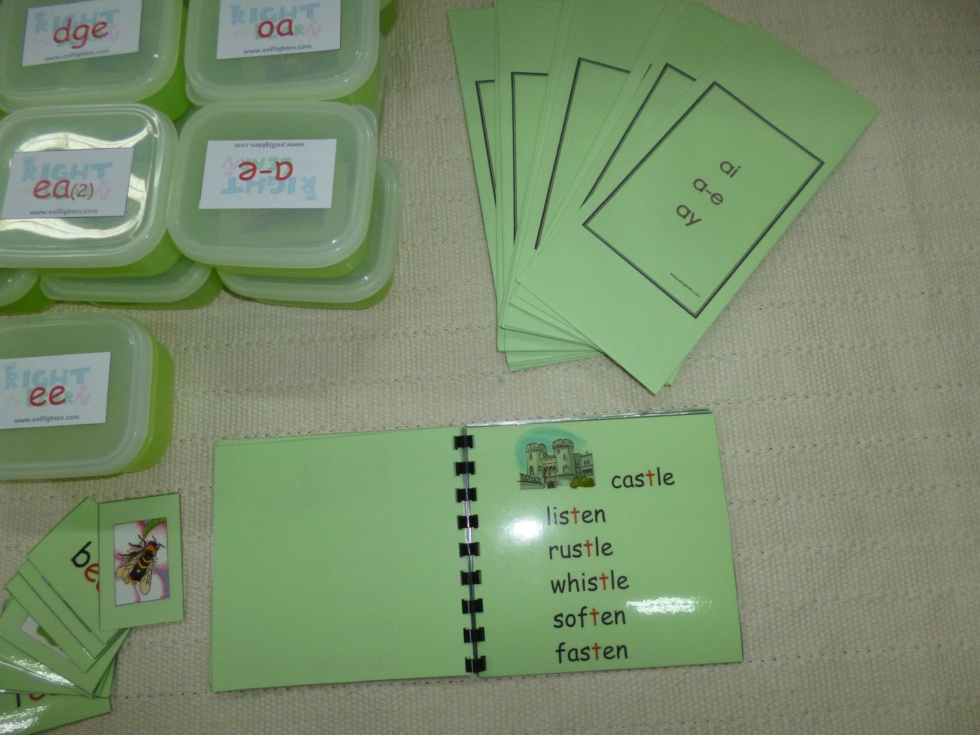 Montessori GREEN Scheme - Phonics - Complete set of Reading Kit-3 ...