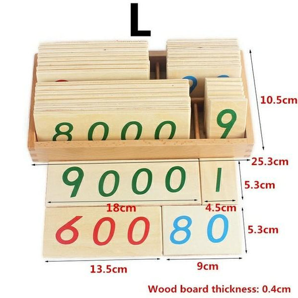 Montessori Wooden Small / Large Number Cards - RightToLearn.com.sg