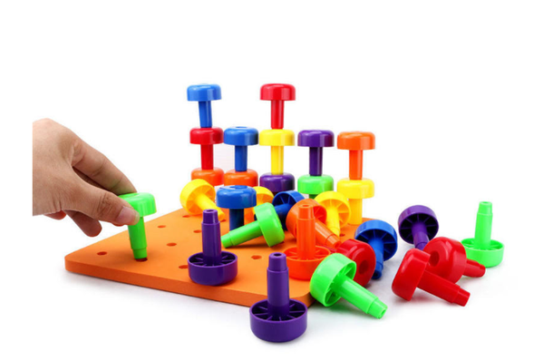 Peg & Stack Board with Pegs - RightToLearn.com.sg