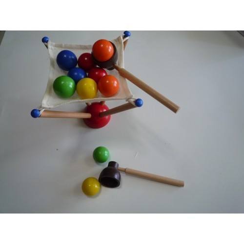 Practical Life Activity - Wooden Scooping Balls Game - RightToLearn.com.sg