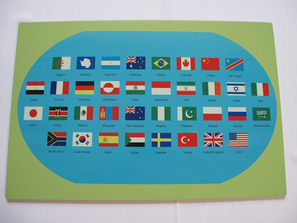Montessori Map With World Flags - RightToLearn.com.sg