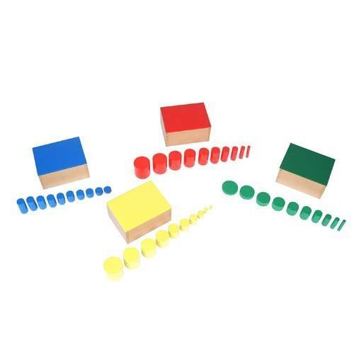 Montessori Sensorial Wooden Knobless Cylinders - RightToLearn.com.sg
