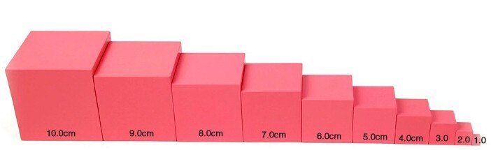 Montessori Pink Tower Blocks - Beech wood - RightToLearn.com.sg
