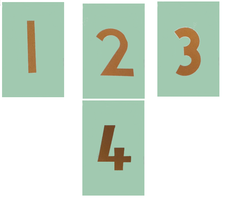 Montessori Sandpaper Numbers Numerals On Cards / with box stand ...